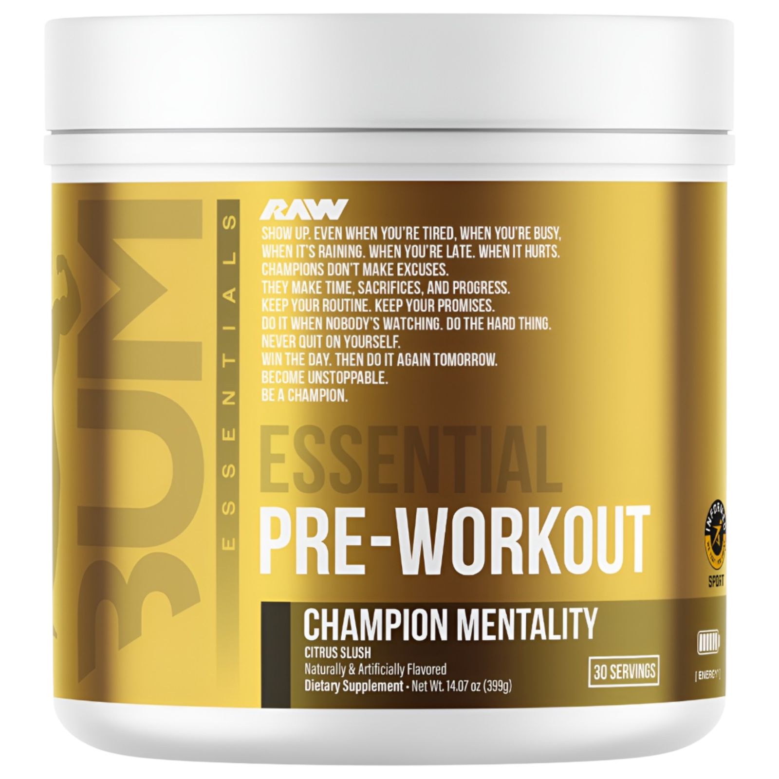 Raw Nutrition Bum Essential Pre-Workout 30 Servicios – Suplementos Alex MX